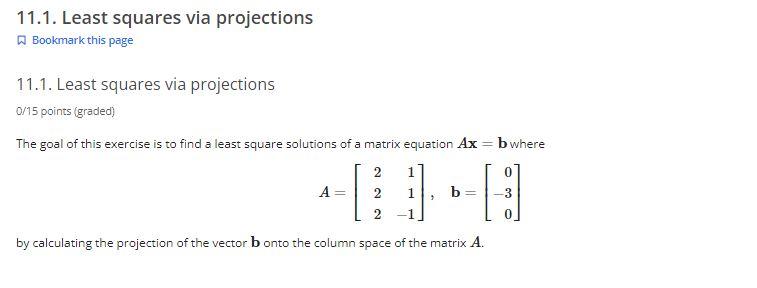 Solved 111 Least Squares Via Projections W Bookmark This 