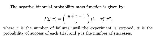 The negative binomial probability mass function is | Chegg.com