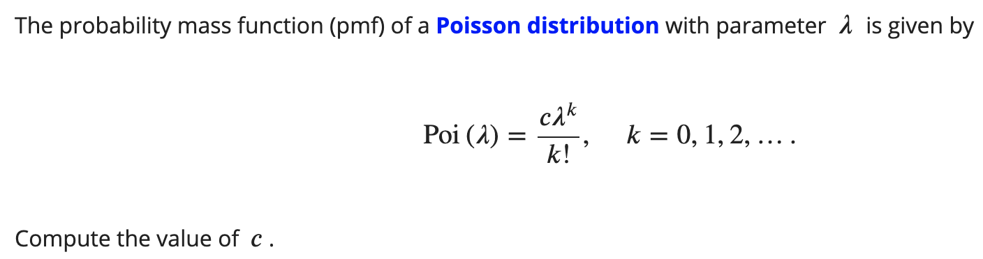 Solved The probability mass function (pmf) of a Poisson | Chegg.com