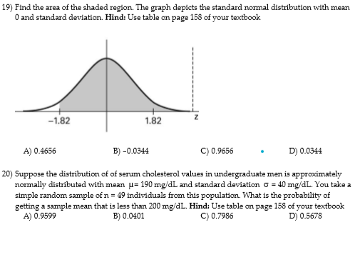 Solved 19) Find the area of the shaded region. The graph | Chegg.com