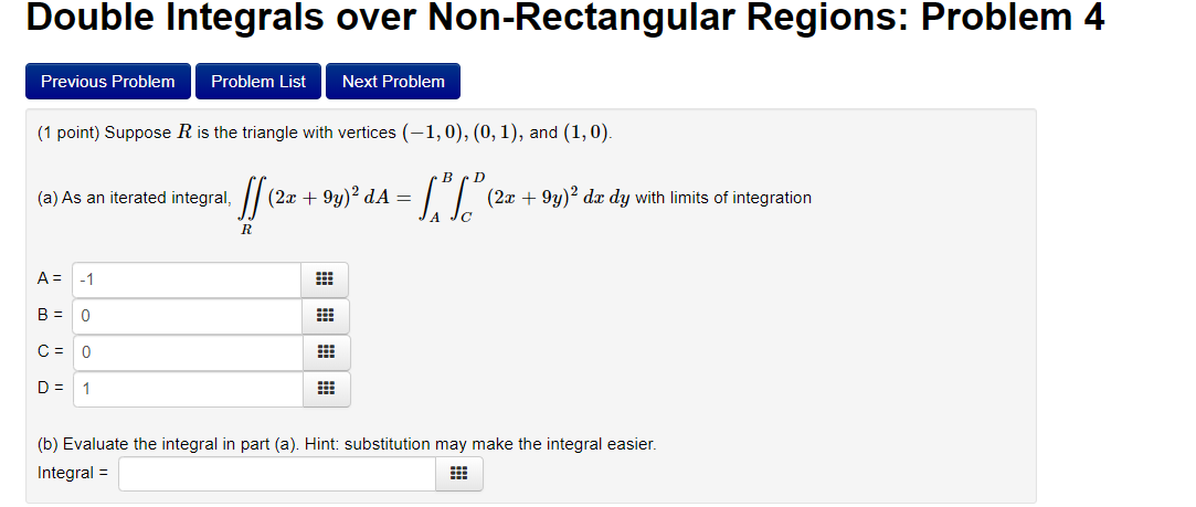 Solved Double Integrals over Non-Rectangular Regions: | Chegg.com
