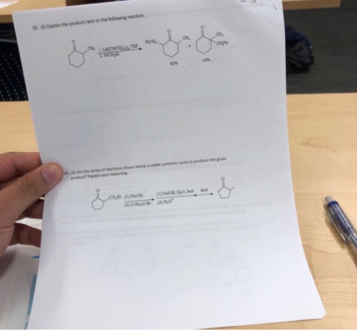 Solved 35. (6) Explain the product ratio in the following | Chegg.com
