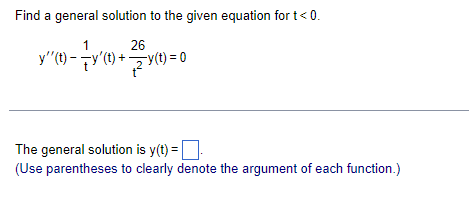 Solved Find a general solution to the given equation for | Chegg.com