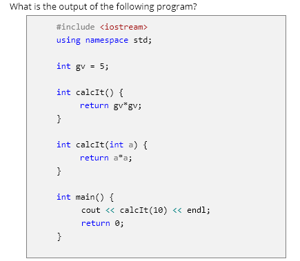Solved What is the output of the following program? #include | Chegg.com