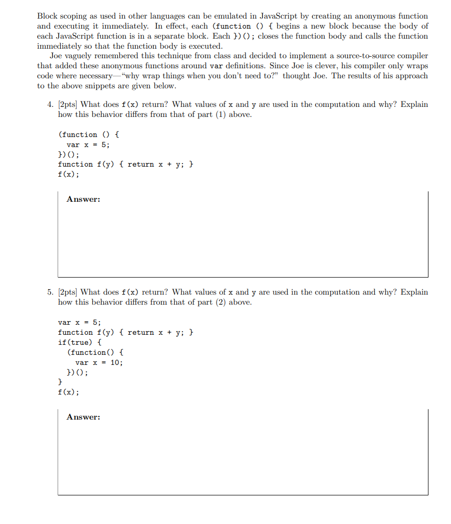 Solved 1. [2pts] What does f(x) return? What values of x and | Chegg.com