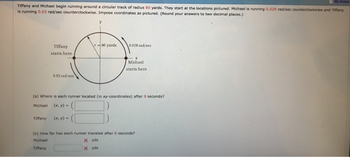Solved any and Michael begin running around a circular track | Chegg.com