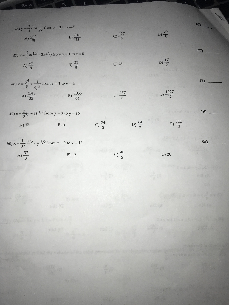 Solved 2x 79 316 15 127 C) 15 47) 47) y- (x4/3-2x23) from | Chegg.com