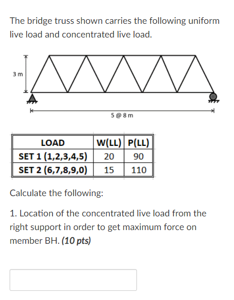 GIVEN LOADS: PLL = 90 WLL = | Chegg.com