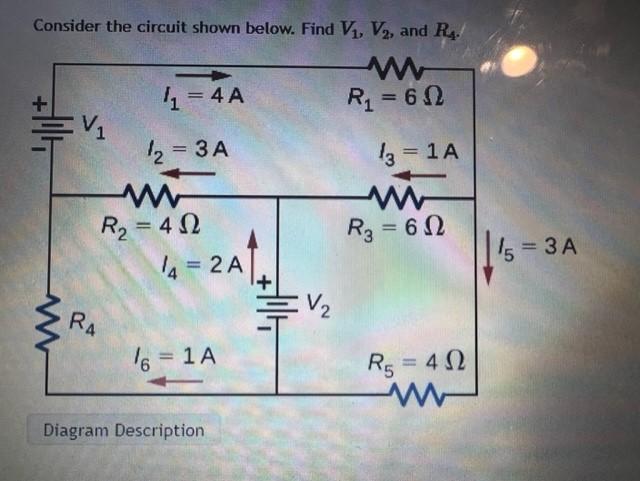 Solved Consider the circuit shown below. Find V1,V2, and R4. | Chegg.com