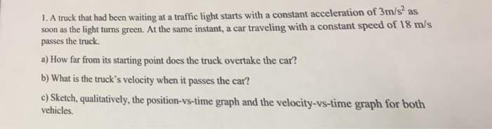 Solved A truck that had been waiting at a traffic light | Chegg.com