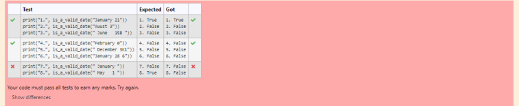 Solved Define the is_a_valid_date() function which is passed | Chegg.com