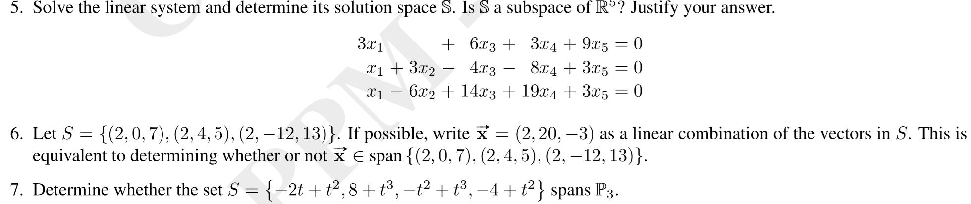 Solved 5. Solve the linear system and determine its solution | Chegg.com