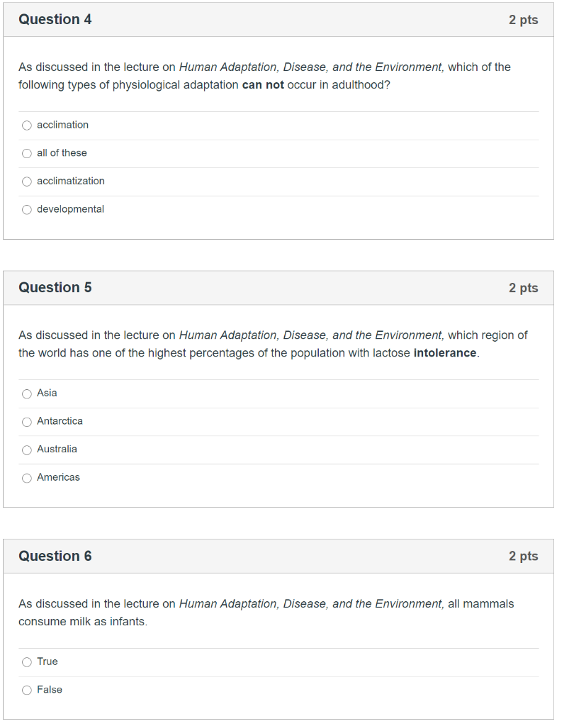 Solved Question 4 2 pts As discussed in the lecture on Human | Chegg.com