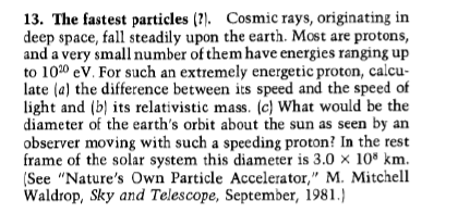 Solved 13. The fastest particles (?). Cosmic rays, | Chegg.com