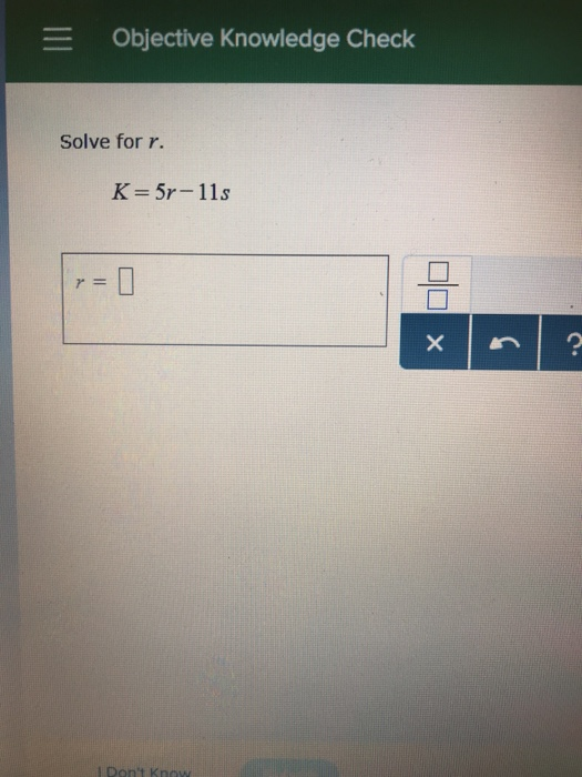 Solved Objective Knowledge Check Solve for r. | Chegg.com