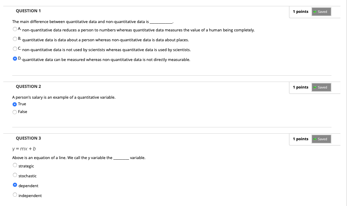 Solved QUESTION 1 1 points Saved The main difference between | Chegg.com