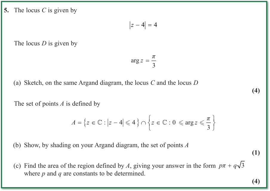 Solved The locus C is ﻿given by|z-4|=4The locus D is ﻿given | Chegg.com