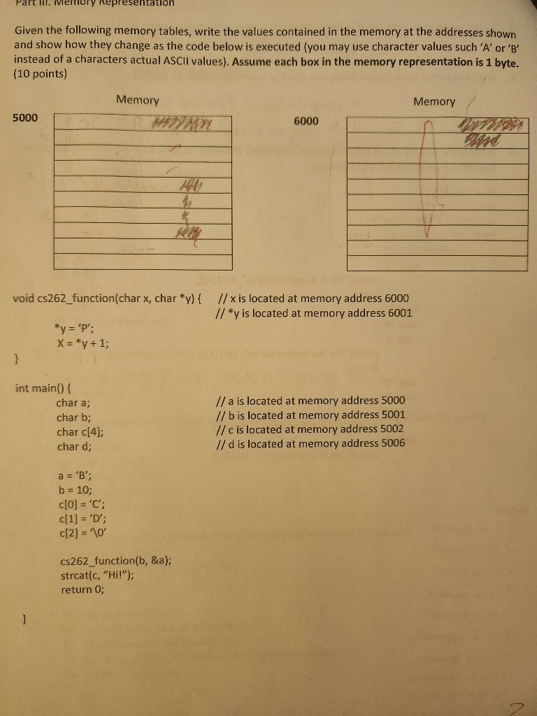 Solved Given The Following Memory Tables Write The Values 9666