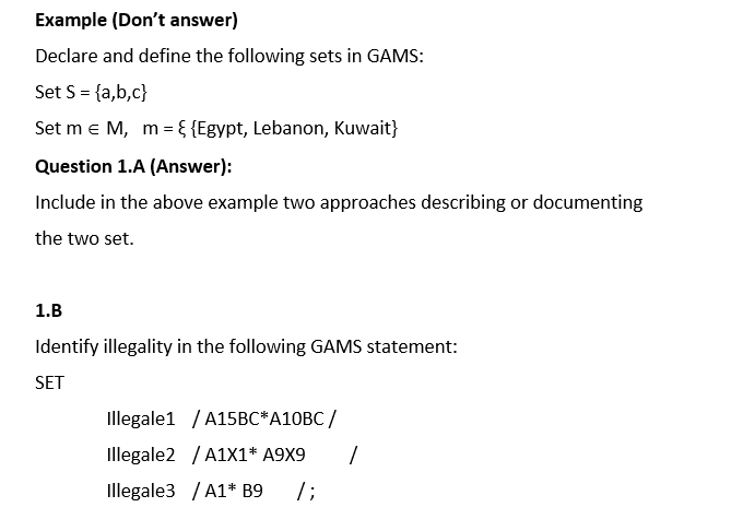 Solved Example (Don't answer) Declare and define the | Chegg.com