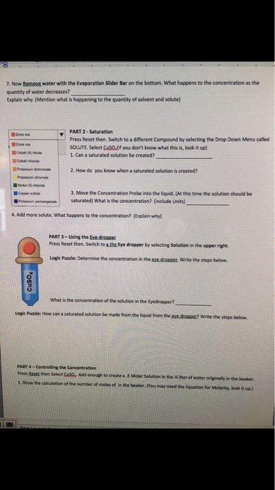 3 University of Colorado Phet CONCENTRATION Exercise- | Chegg.com