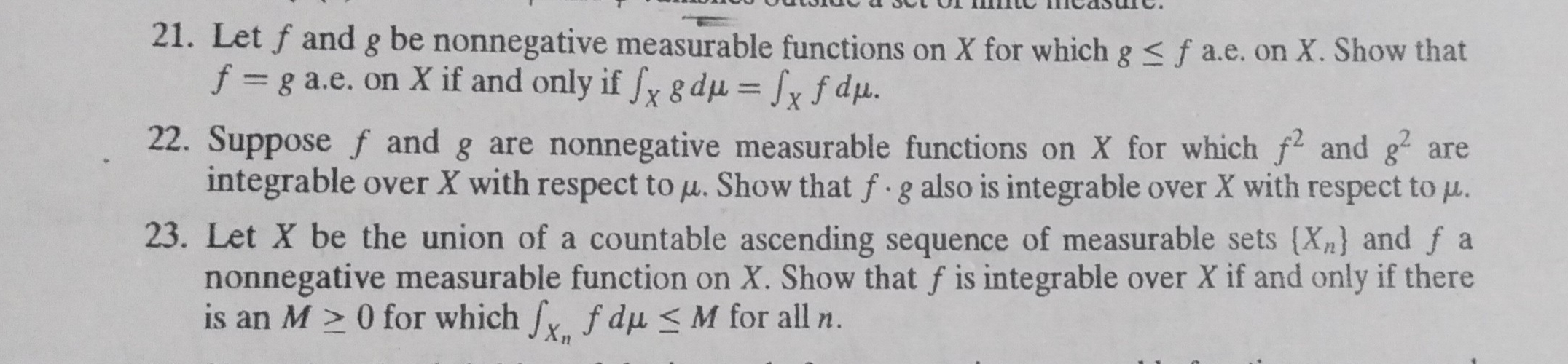 21 Let F And G Be Nonnegative Measurable Functions