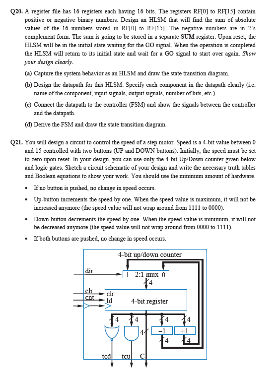 Solved Q20. A register file has 16 registers each having 16 | Chegg.com