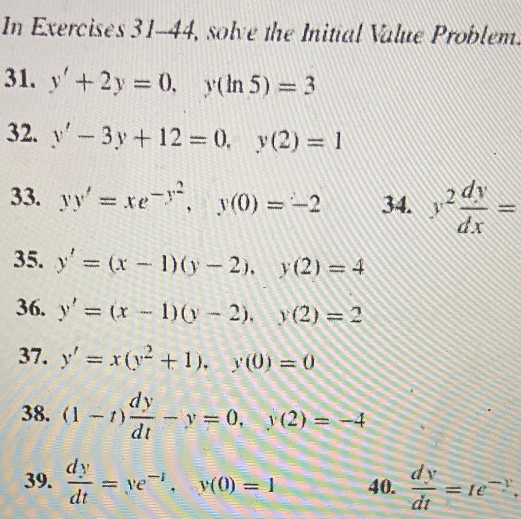 Solved In Exercises 31-44, sohe the Inittal Value Problem. | Chegg.com