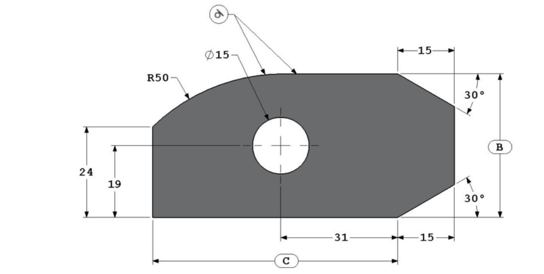 Solved 15 015 R50 30° / В 24 19 300 31 15 с A C30201: | Chegg.com