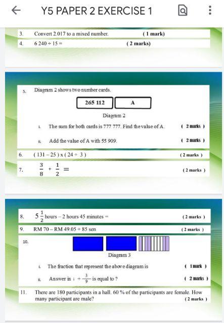 Solved f Y5 PAPER 2 EXERCISE 1 a : 3. Convert 2017 to a | Chegg.com