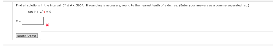 Solved Find all solutions in the interval 0∘≤θ