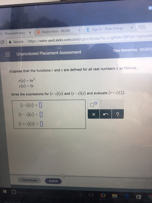 Solved Suppose that the functions r and s are defined for | Chegg.com