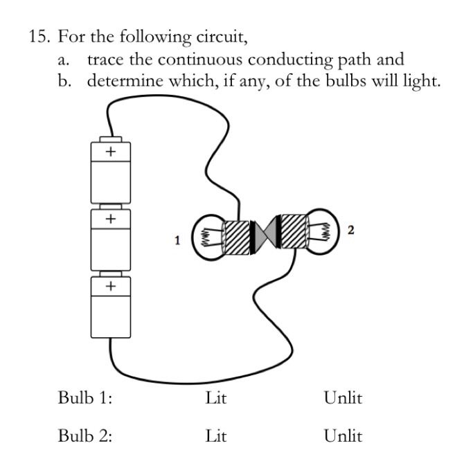 Solved For the following circuit, a. trace | Chegg.com