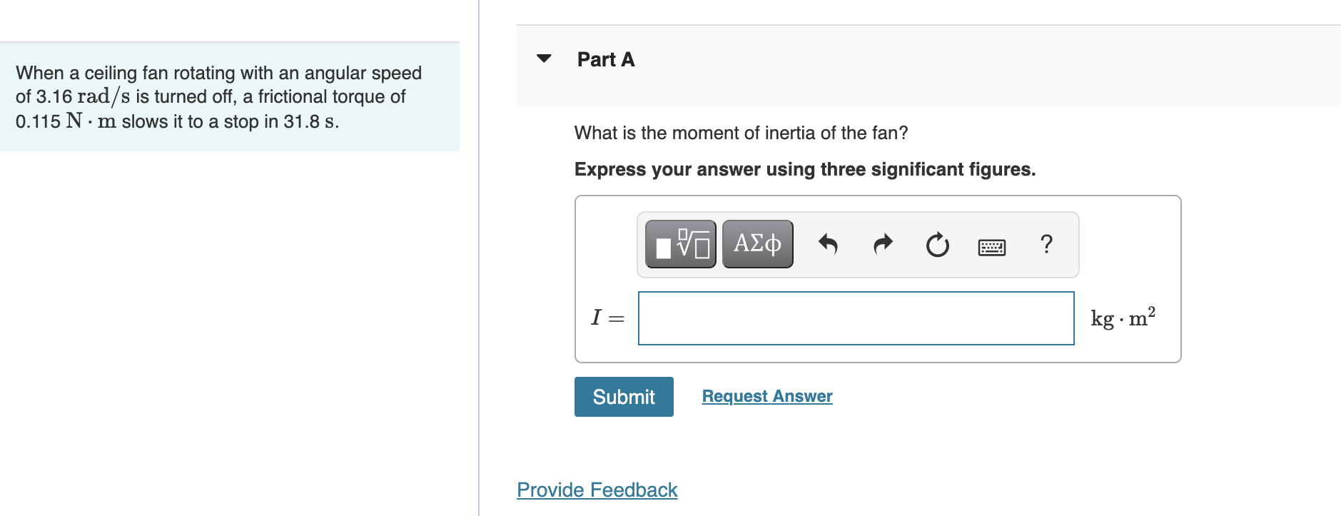 Solved When a ceiling fan rotating with an angular speed | Chegg.com