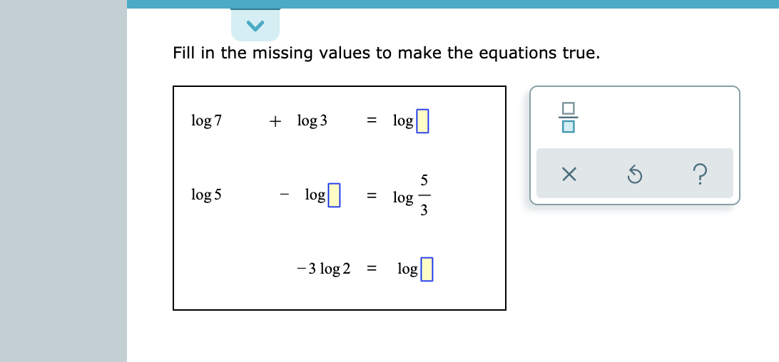 Solved Fill in the missing values to make the equations | Chegg.com