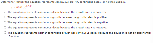 Solved Determine whether the equation represents continuous | Chegg.com