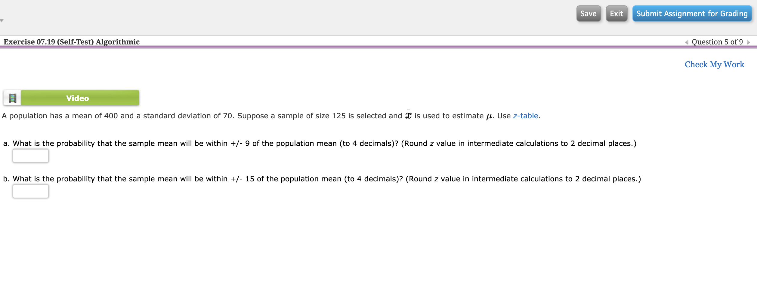 Solved Save Exit Submit Assignment for Grading Exercise | Chegg.com