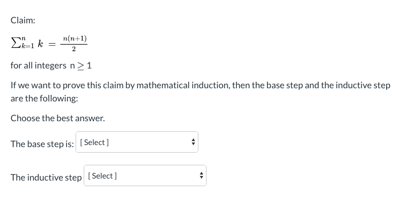 Solved Claim: for all integers n 2 1 If we want to prove | Chegg.com