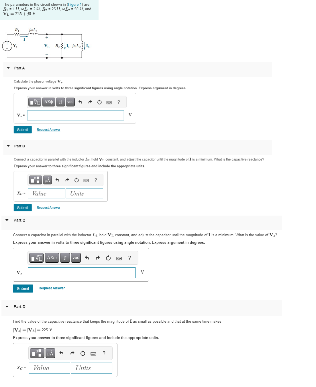 The parameters in the circuit shown in (Figure 1) | Chegg.com