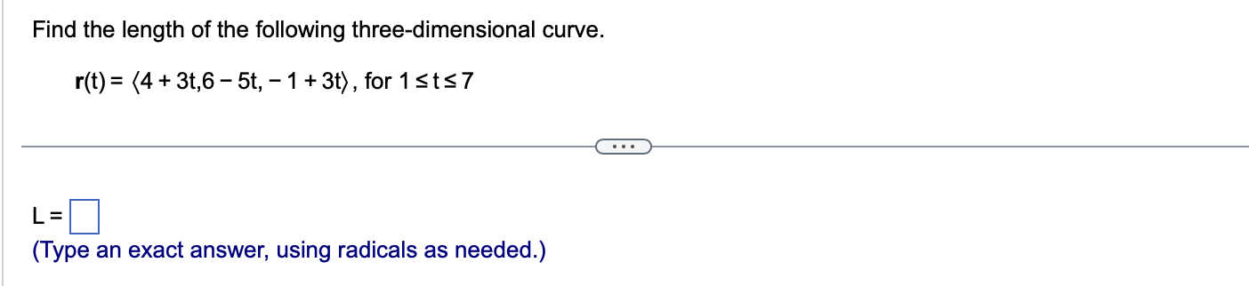 Solved Find the length of the following three-dimensional | Chegg.com