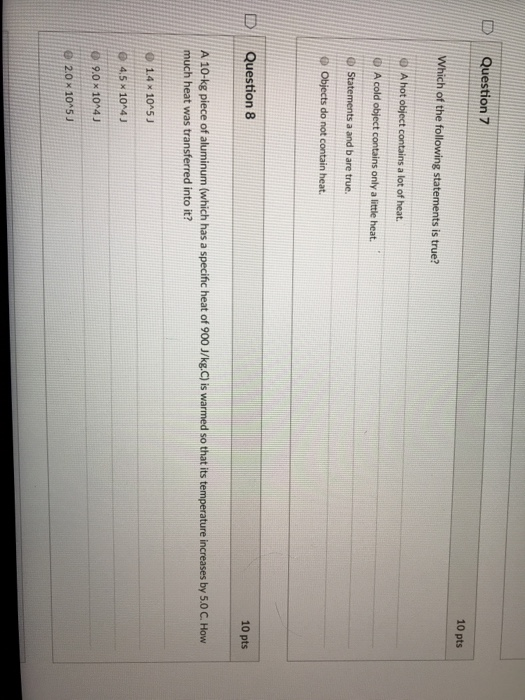 Solved D Question 7 10 pts Which of the following statements | Chegg.com