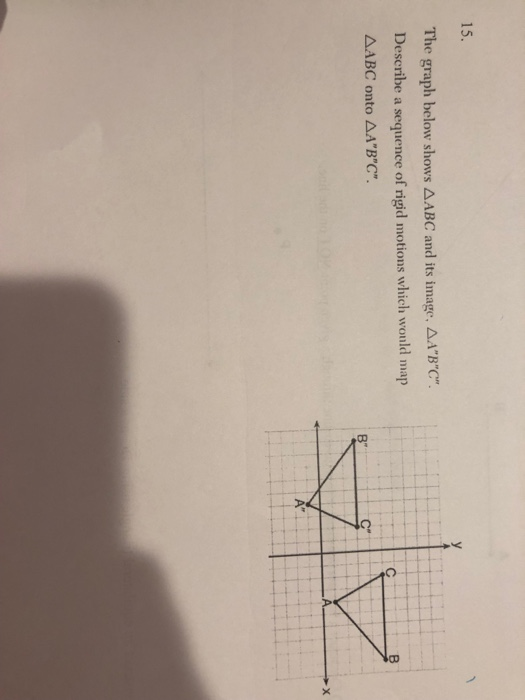 Solved 15. The graph below shows AABC and its image, | Chegg.com