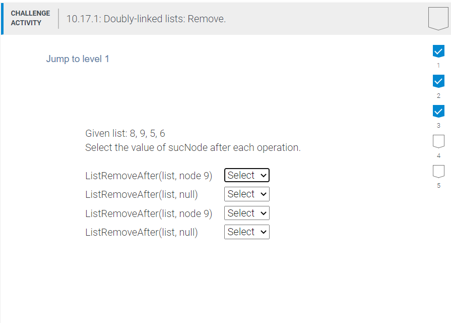 CHALLENGE ACTIVITY 10.17.1: Doubly-linked lists: | Chegg.com