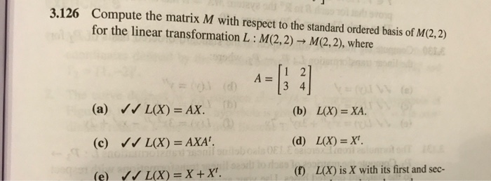Solved Compute the matrix M with respect to the standard | Chegg.com