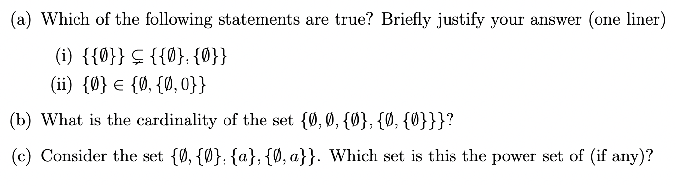 Solved (a) Which of the following statements are true? | Chegg.com