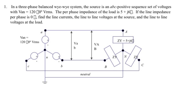 Solved In a three-phase balanced wye-wye system, the source | Chegg.com