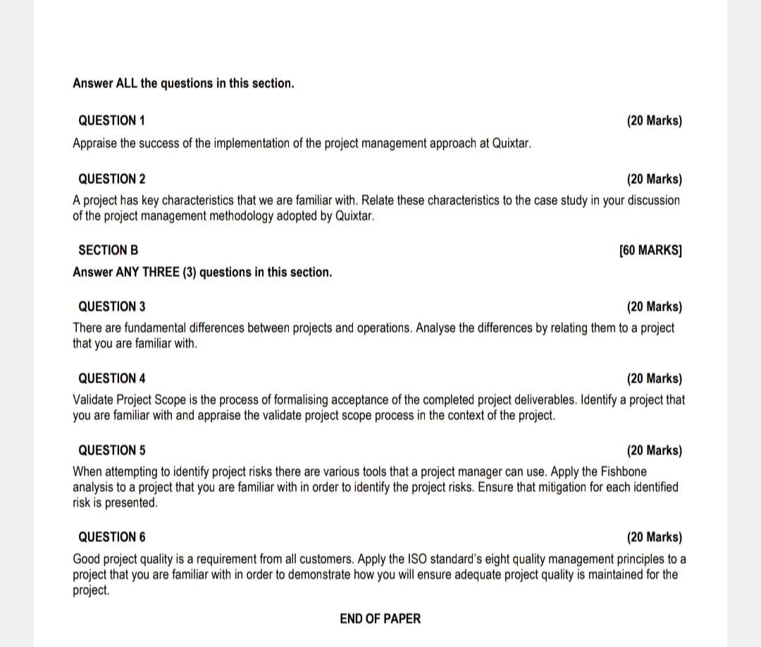 Solved QUESTION 2 (20 Marks) A project has key | Chegg.com