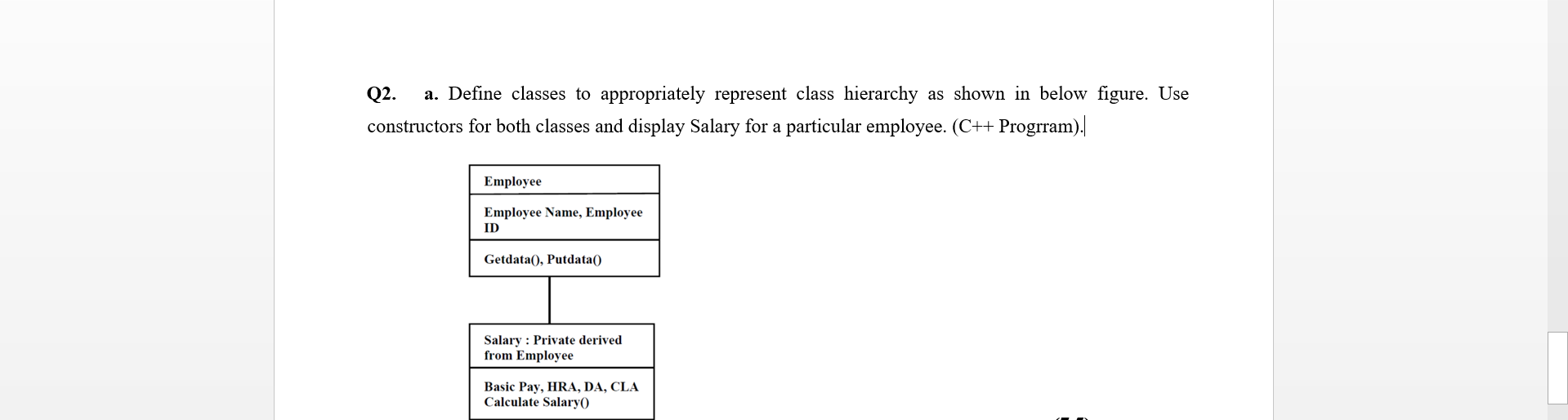 Solved Q2. a. Define classes to appropriately represent | Chegg.com