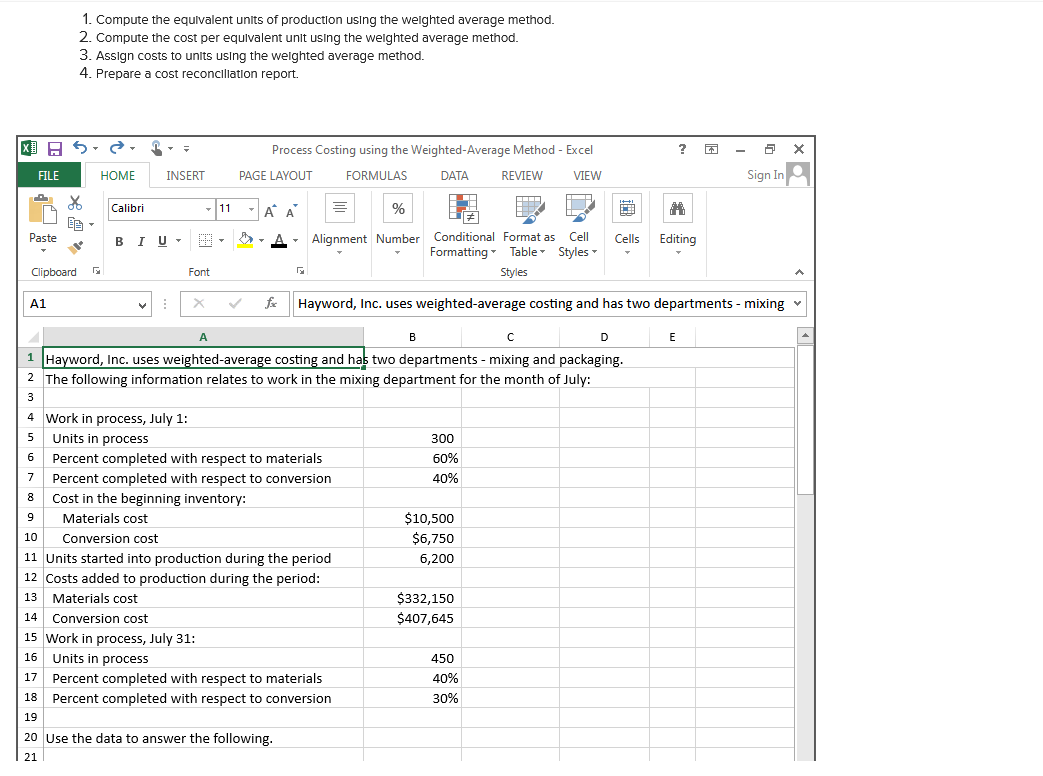 Solved 1. Compute the equivalent units of production using | Chegg.com Solved 1. Compute the equivalent units of production using | Chegg.com