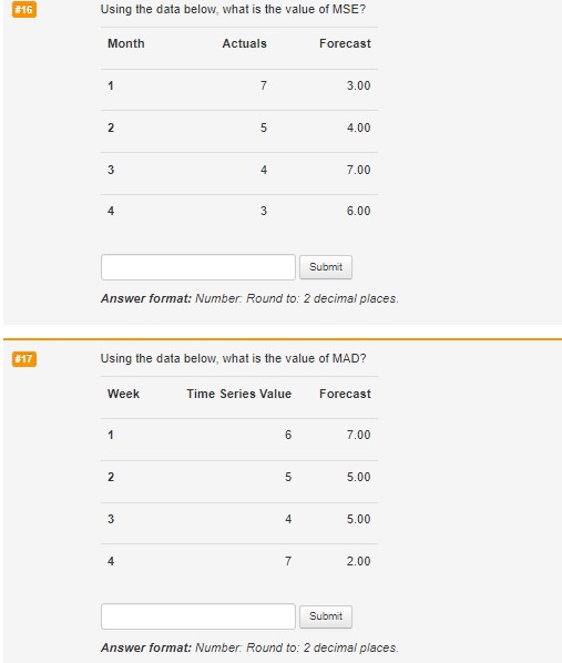 Solved Using the data below, what is the value of MSE? | Chegg.com
