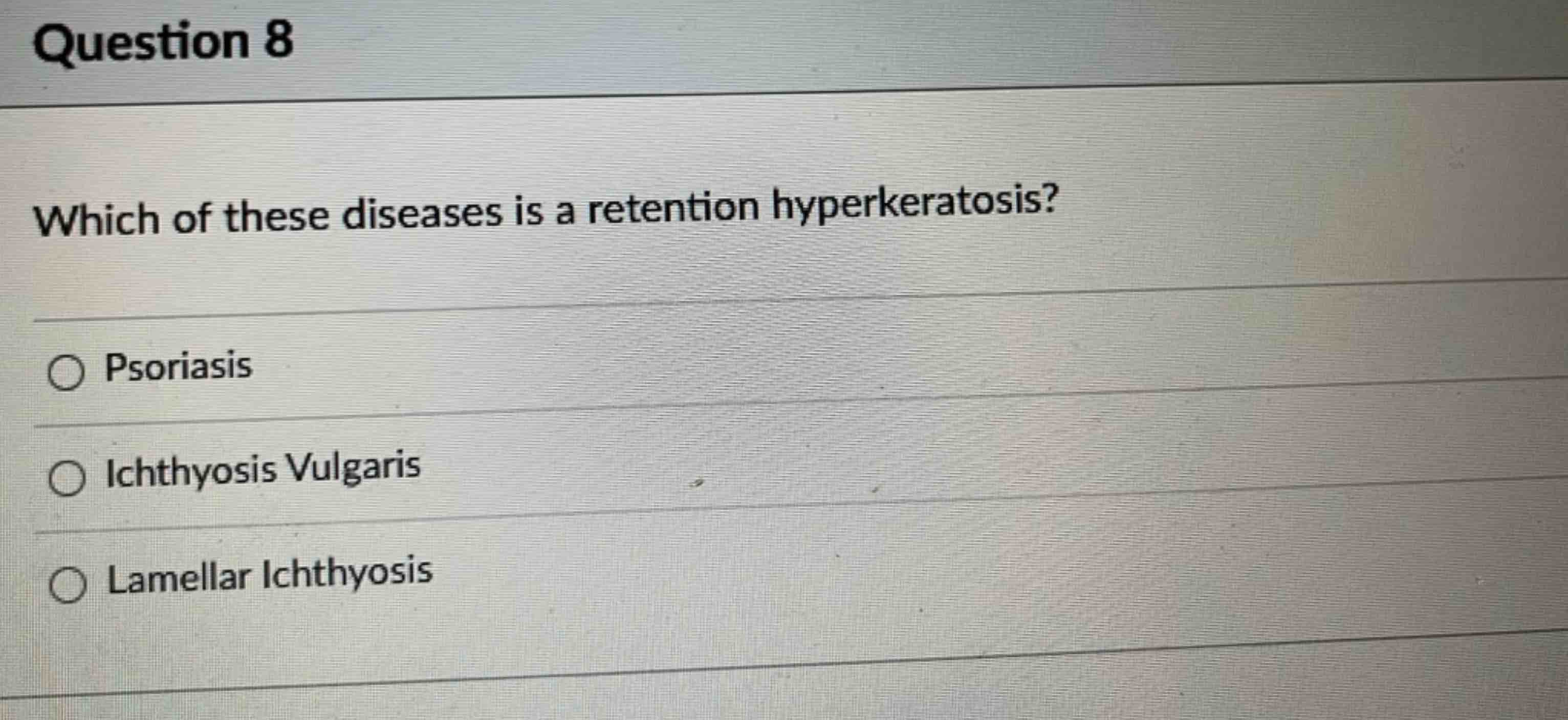 Solved Question 8Which of these diseases is a retention | Chegg.com